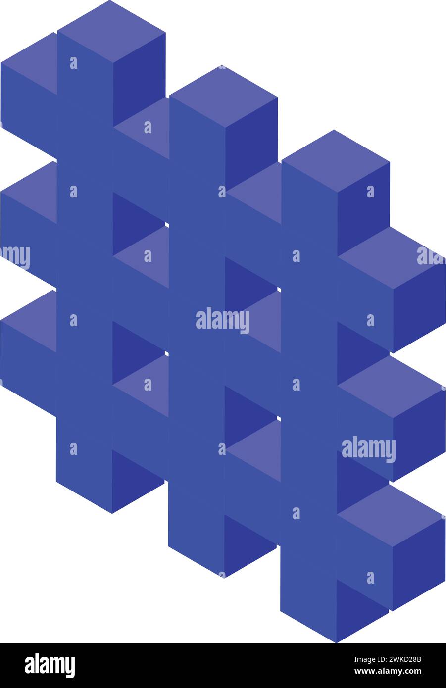 Blue toy net icon isometric vector. Children building. Blue plastic ...
