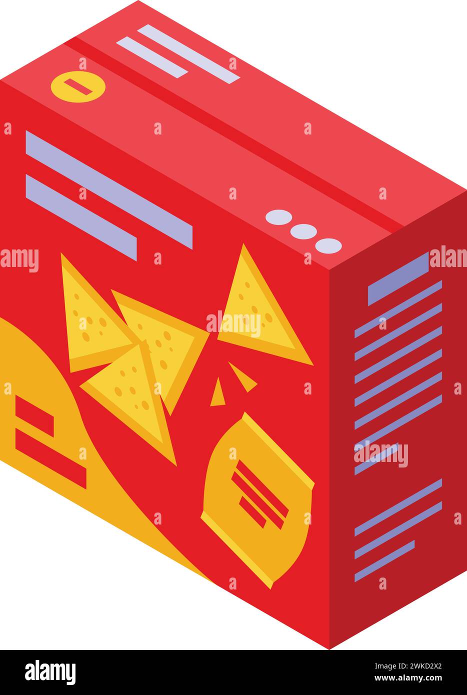 Packages nachos icon isometric vector. Restaurant food. Snack baked ...