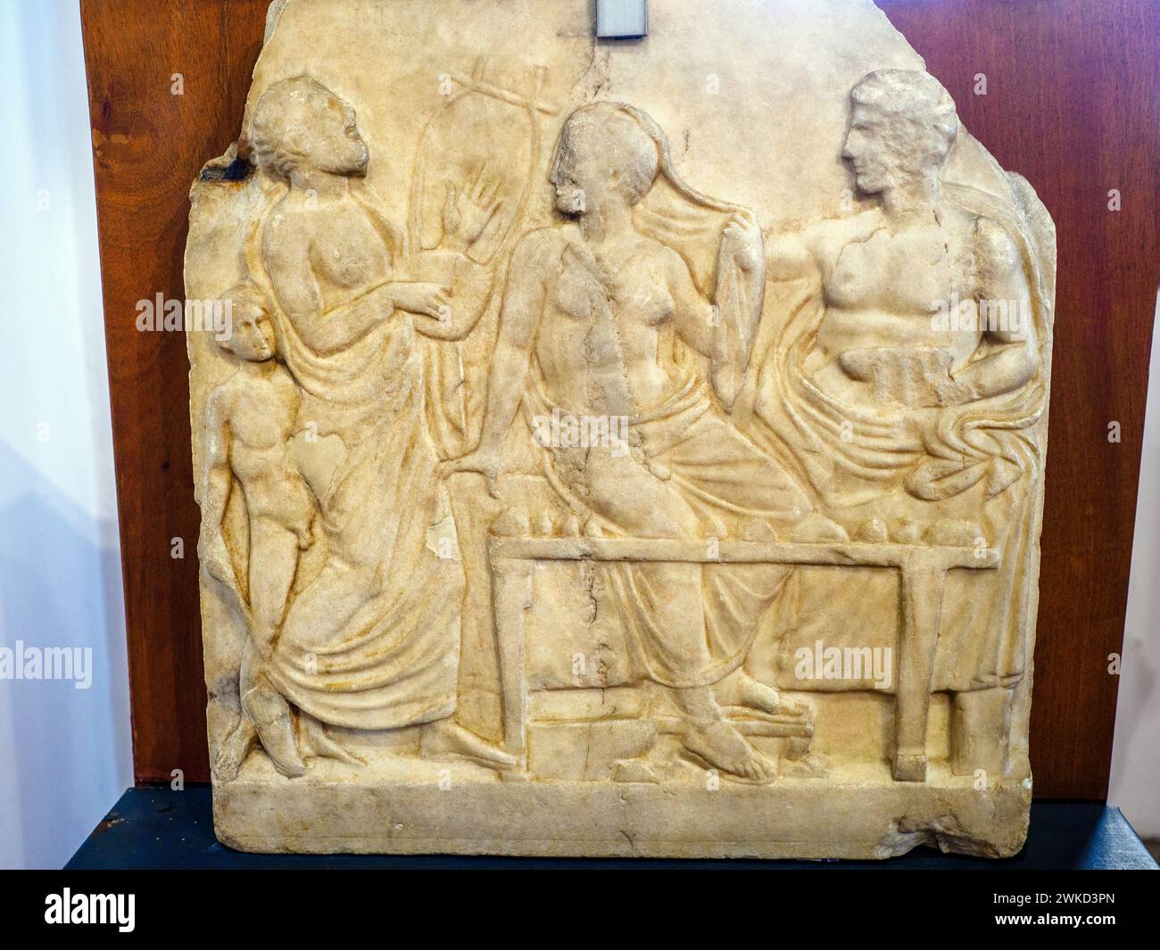 Funerary relief with a banquet scene - Magna Graecia original from the ...