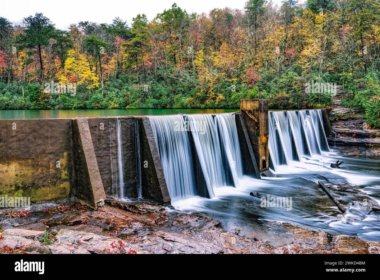The beautiful view of DeSoto Falls Spillway at DeSoto State Park ...