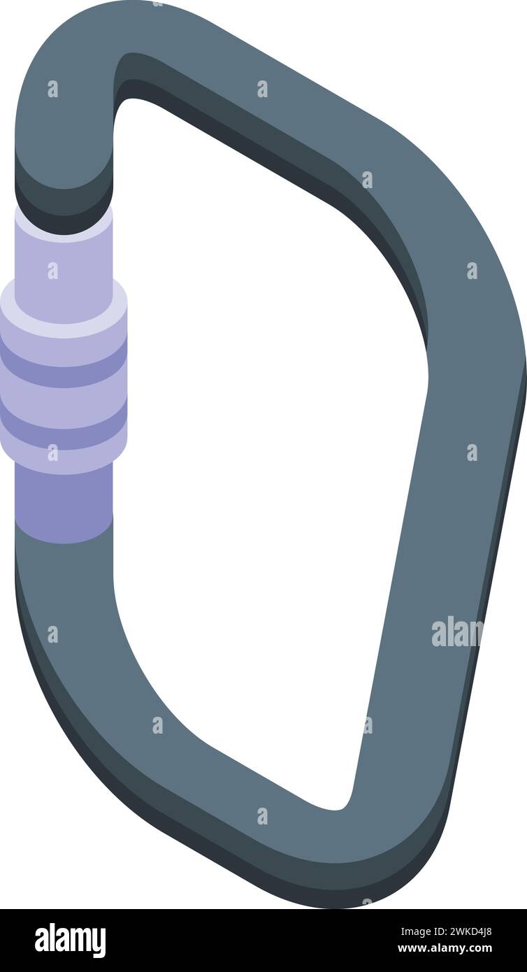 Sport carabine icon isometric vector. Lock equipment. Steel lock cliff ...