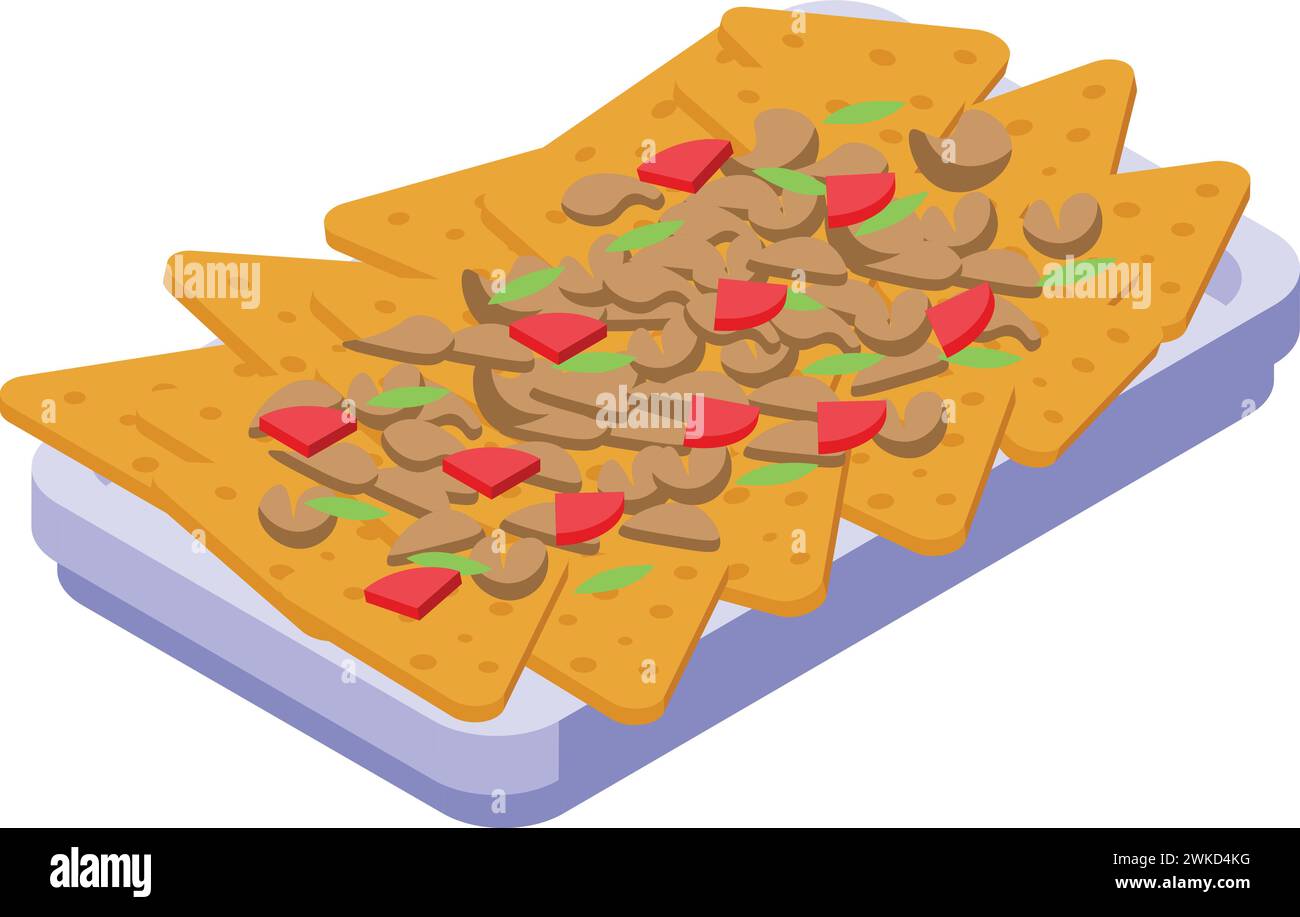Snack nachos mexican icon isometric vector. Character restaurant ...