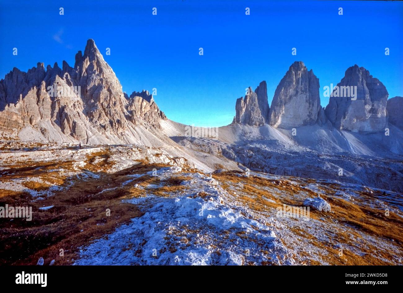 The iconic 3 Cime di Lavaredo peaks in the Dolomites Stock Photo - Alamy