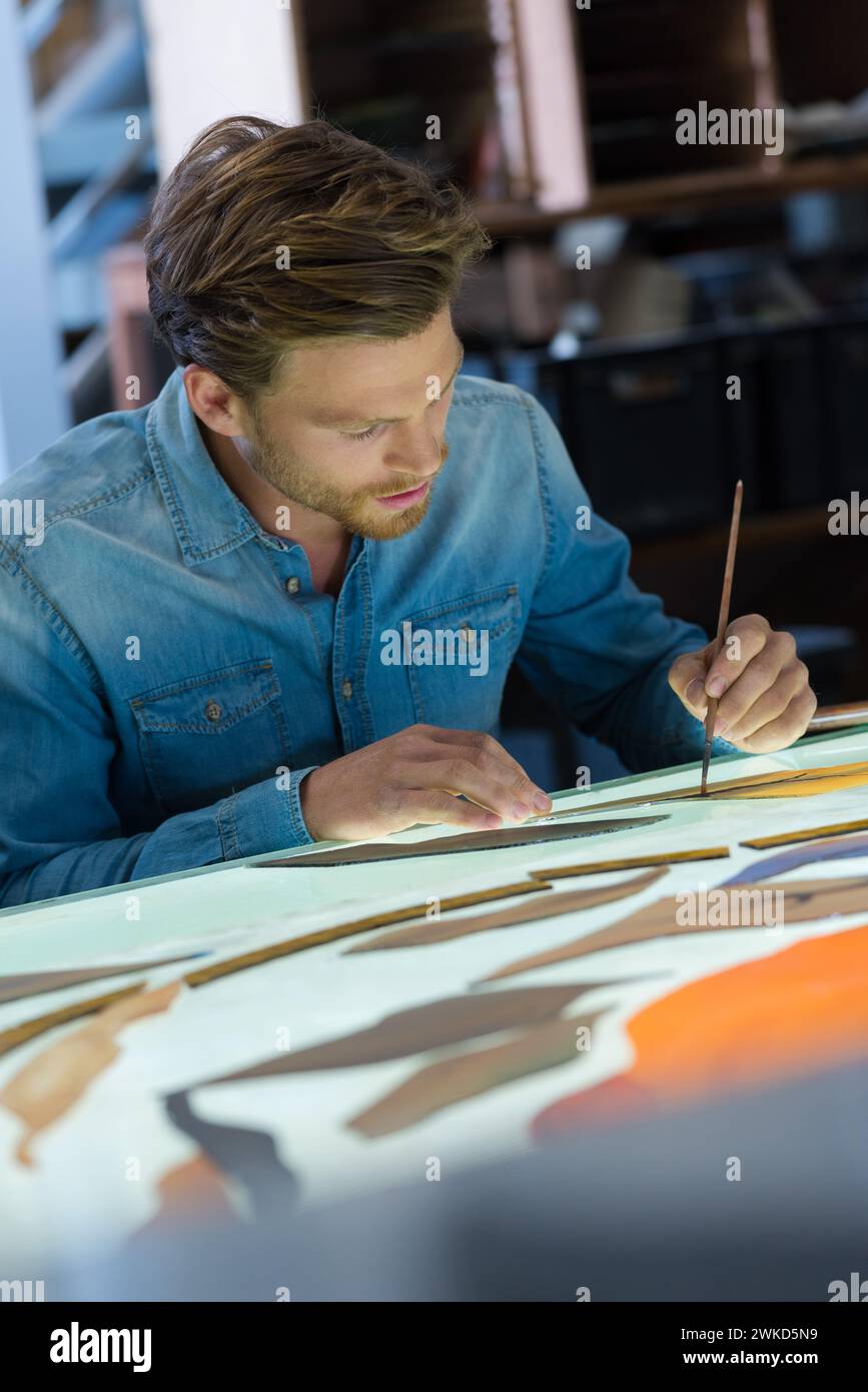 stained glass artisan at work Stock Photo - Alamy