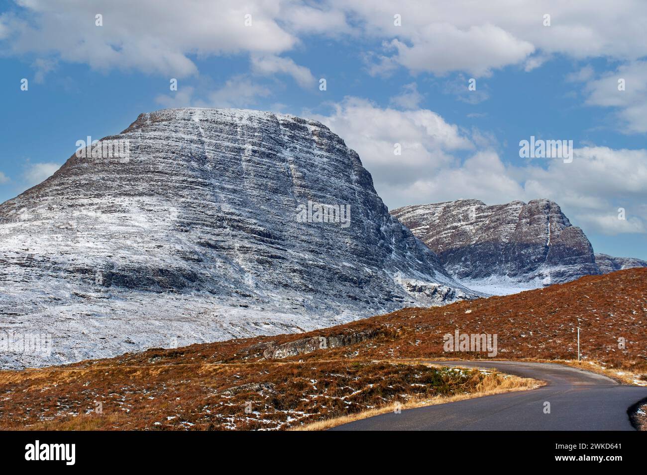 Applecross peninsular Scotland Bealach na Bà a bend in the narrow road ...