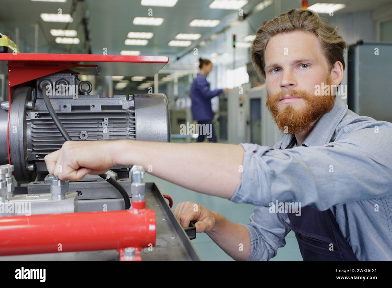 mechanic working on an engine Stock Photo - Alamy