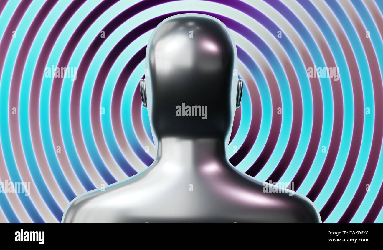Metallic head shape - 3D illustration Stock Photo - Alamy