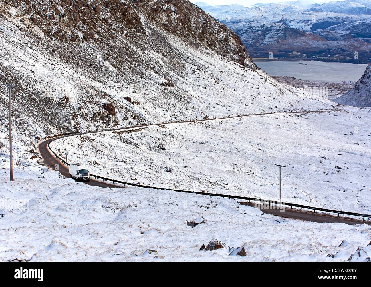 Applecross peninsular Scotland Bealach na Bà looking back down the ...