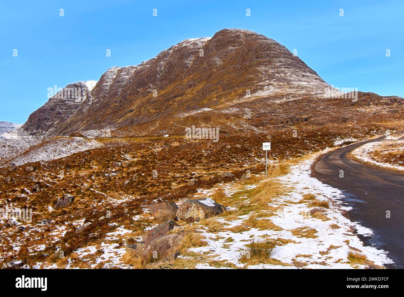 Applecross peninsular Scotland Bealach na Bà the long road in winter ...