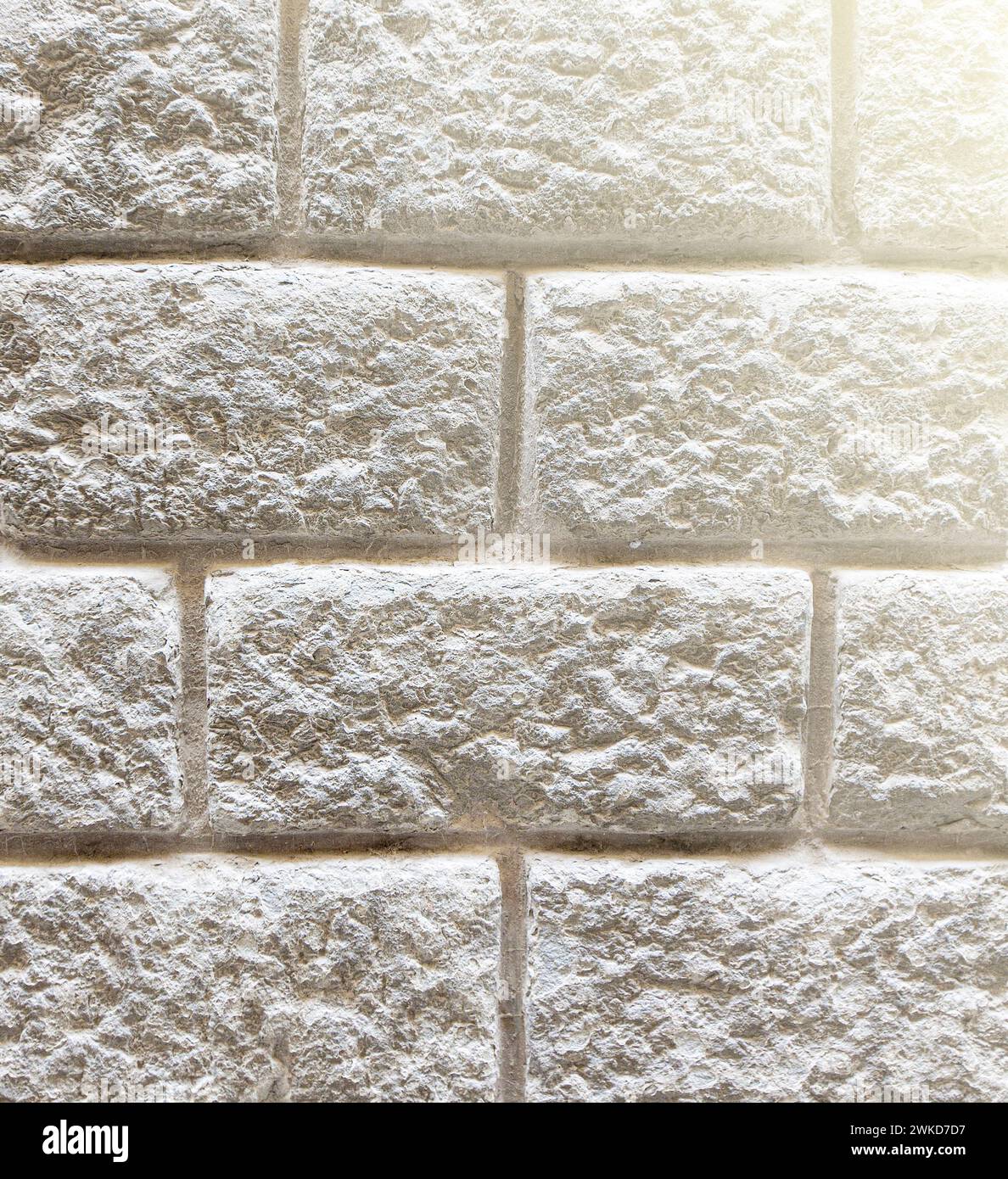 The white brick wall, texture of whitened masonry as a background Stock ...