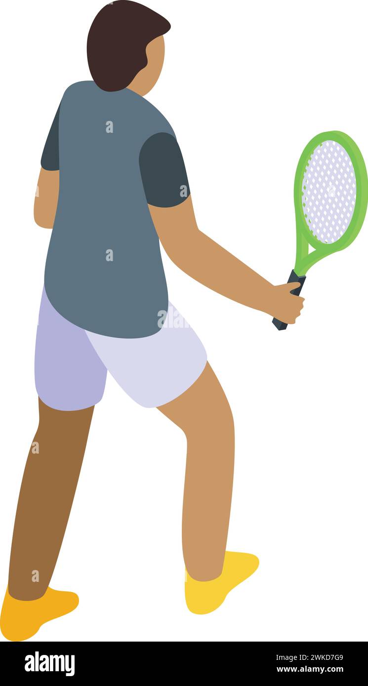 Splash tennis player icon isometric vector. Court game. Racket ball ...