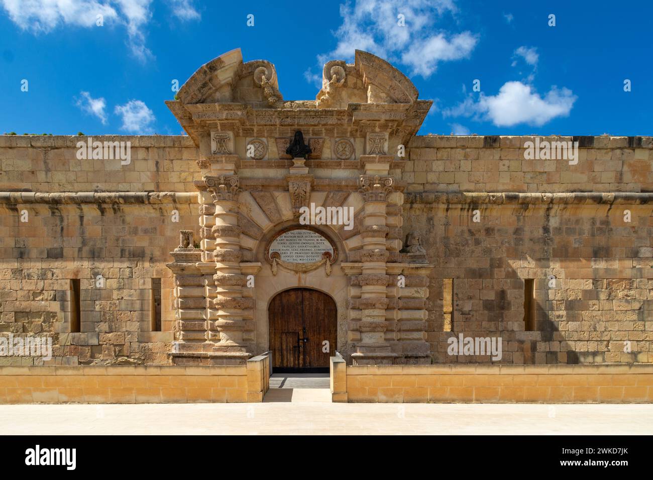 Gzira, Malta - April 1st 2018: The Main gate and Couvre Porte of Fort ...
