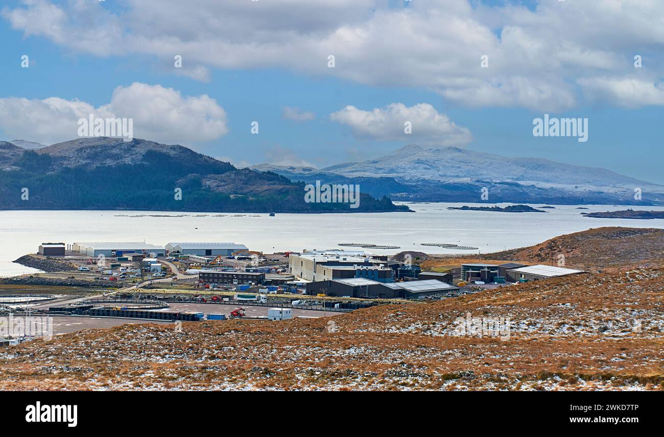 KPL Kishorn Port and Dry Dock Scotland the buildings salmon cages and ...
