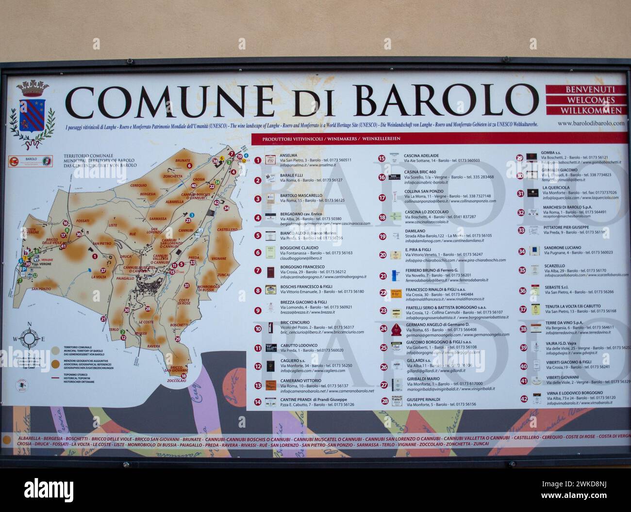 Barolo Wine Region Map