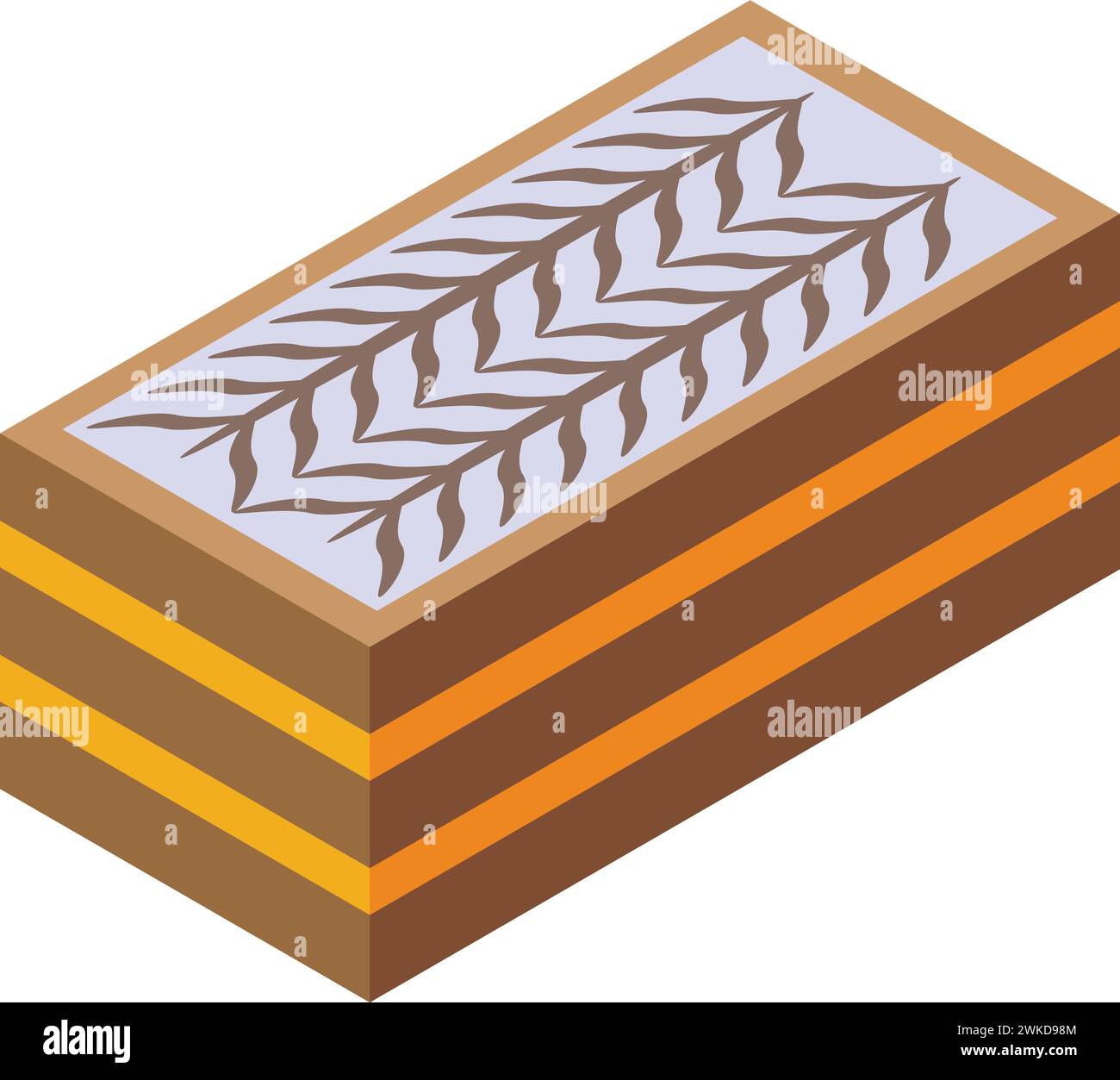 Cream sweet napoleon icon isometric vector. Food restaurant. Slice ...
