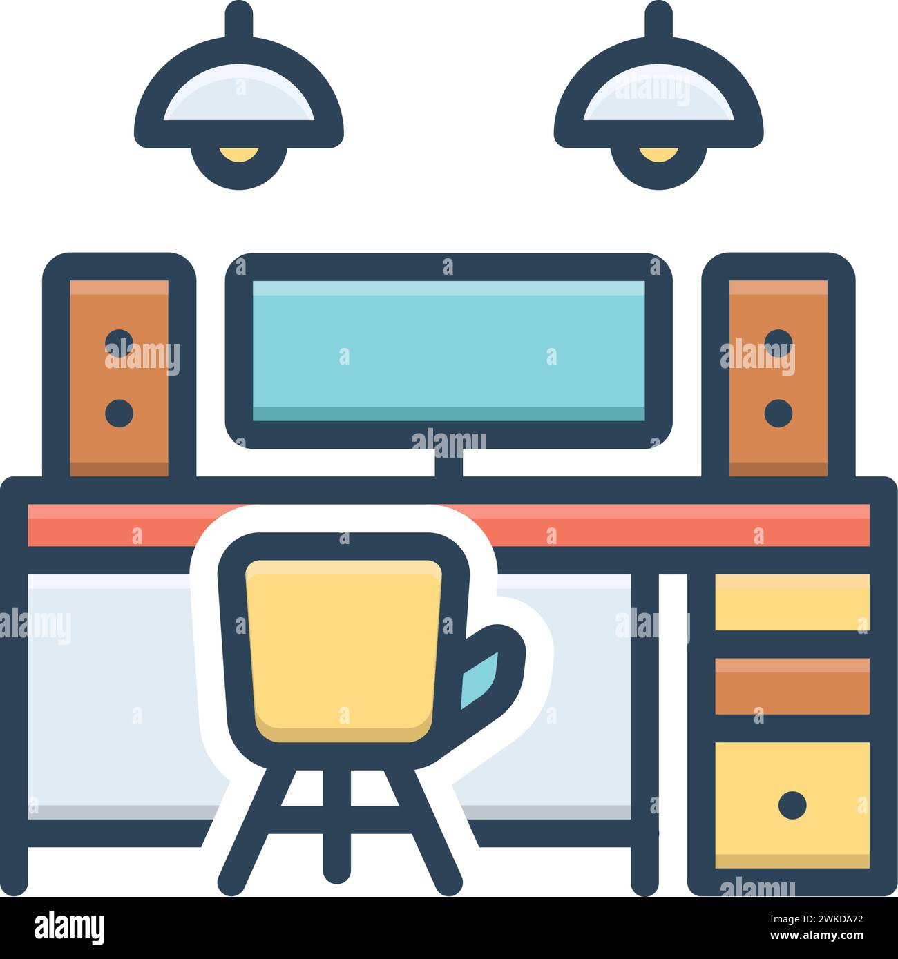 Worktable office Stock Vector Images - Alamy