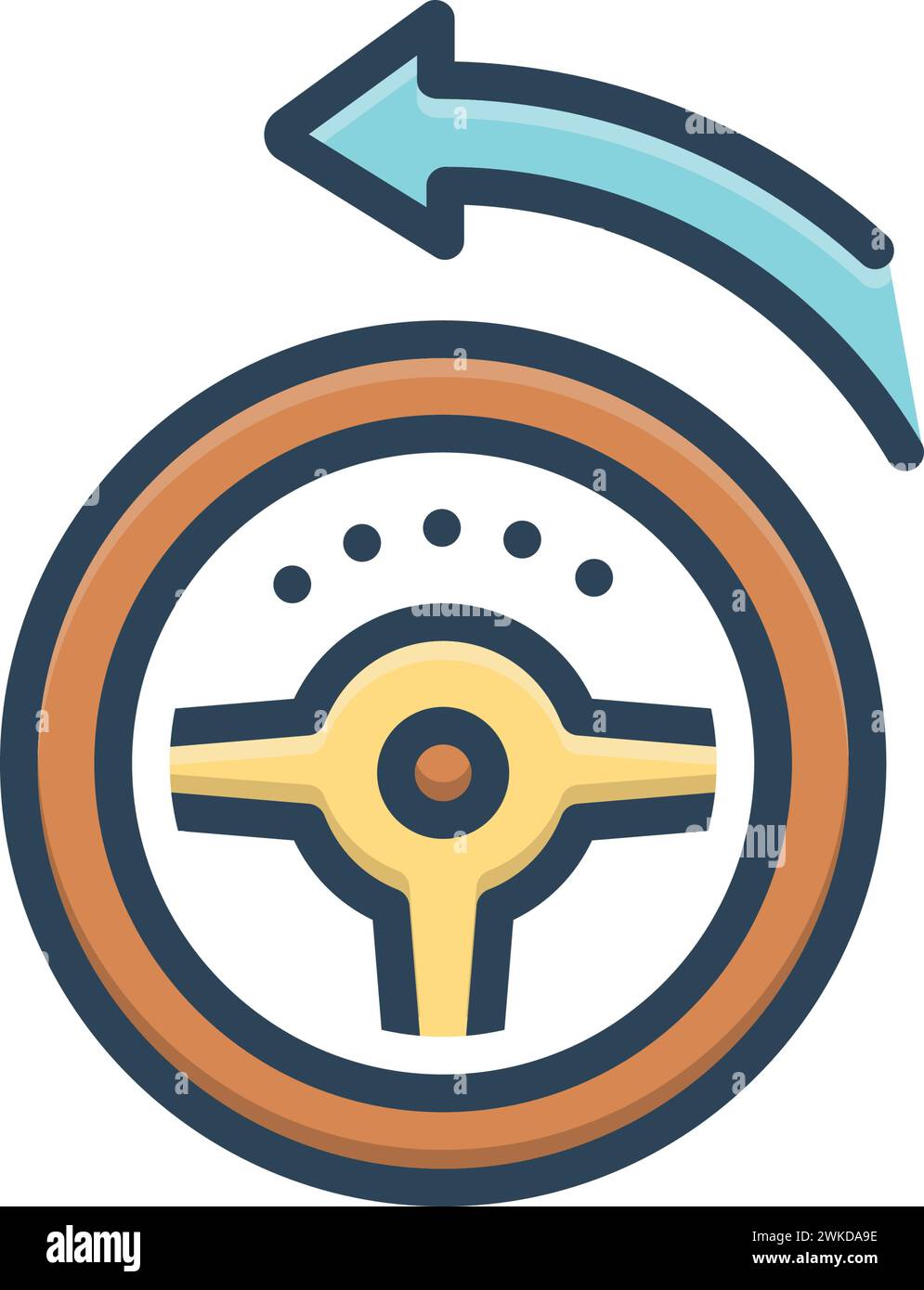 Steering wheel turn Stock Vector Images - Alamy