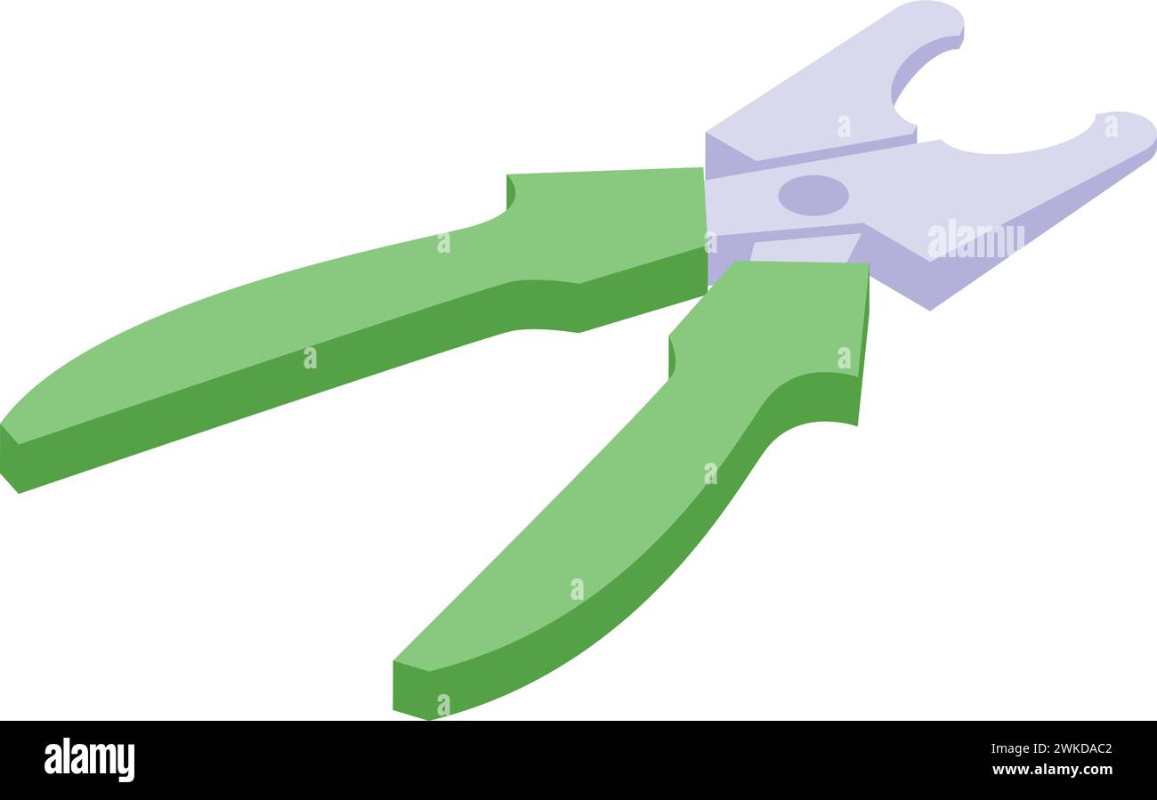 Green handle claw cutter icon isometric vector. Art work. Design ...