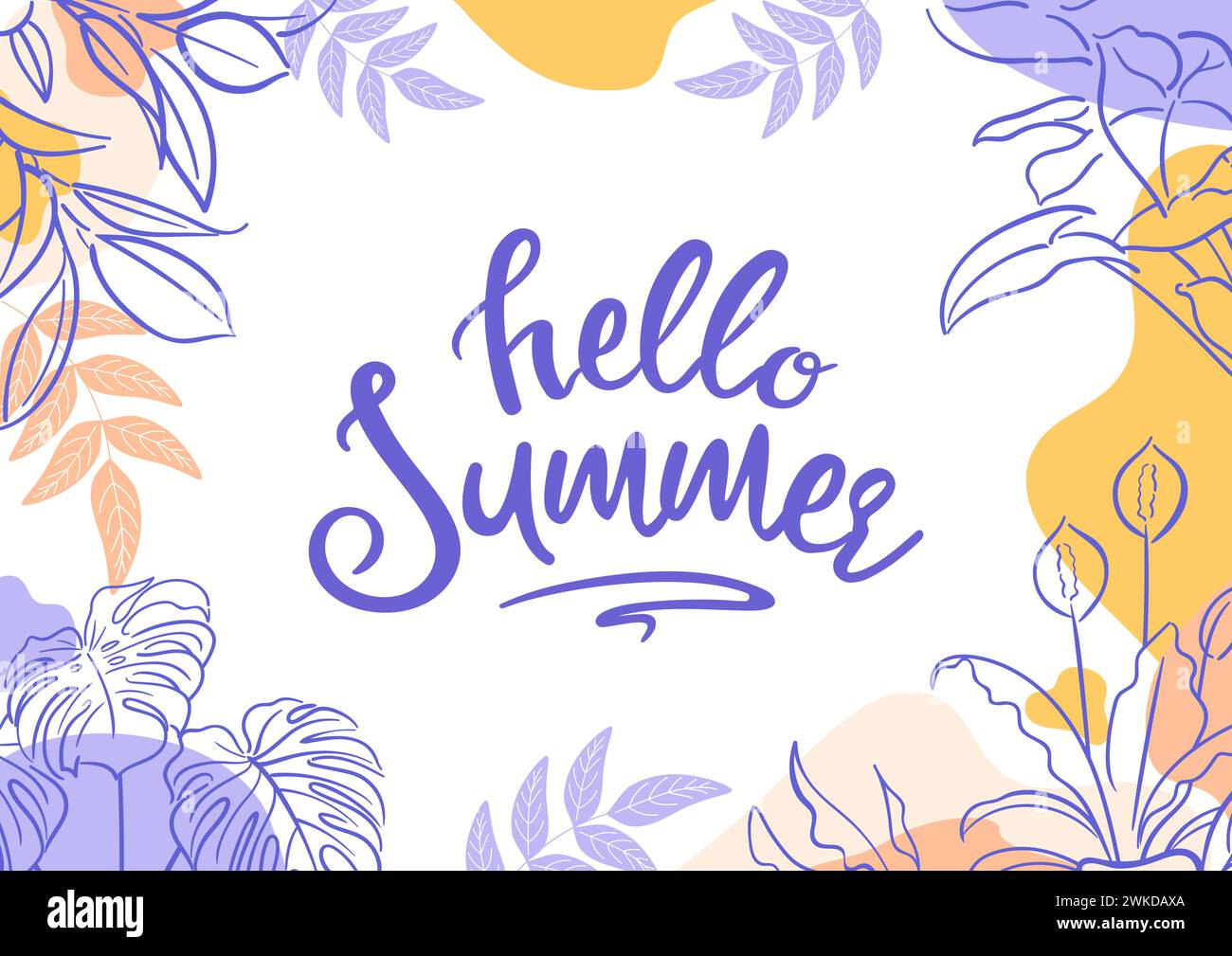 Hello summer. Ficus, Monstera, Spathiphyllum. Exotic plants. Botanical ...