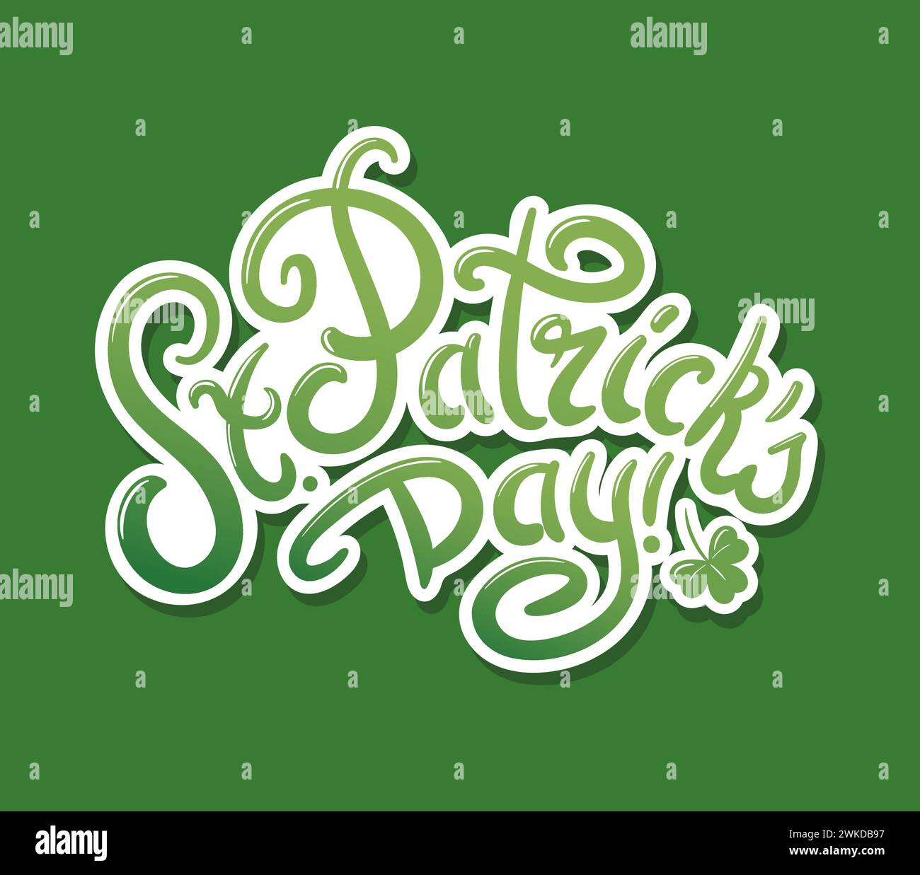 Happy St. Patricks Day. Lettering in vintage style. Leprechauns ...