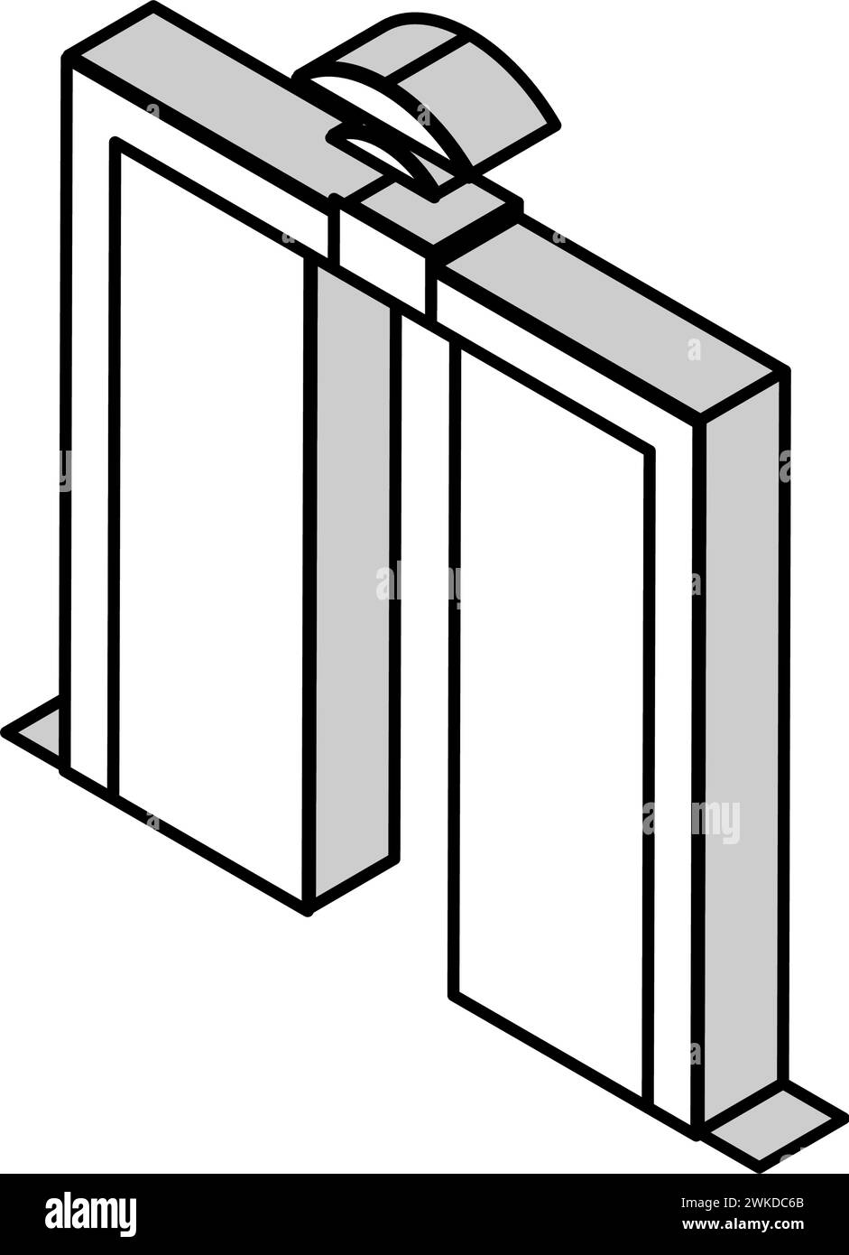 automatical open and close glass door isometric icon vector ...