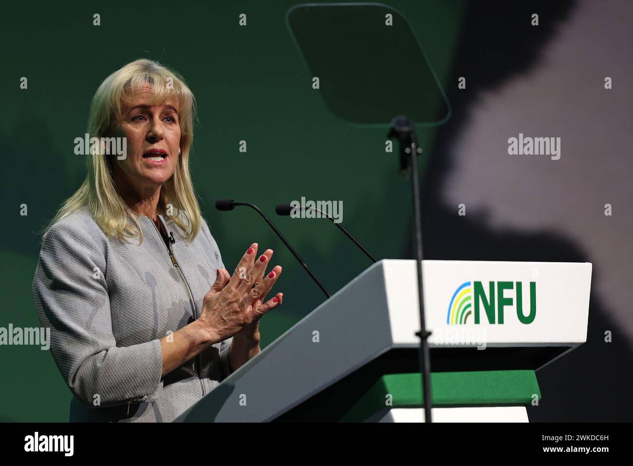 National Farmers' Union (NFU) President Minette Batters speaking during ...