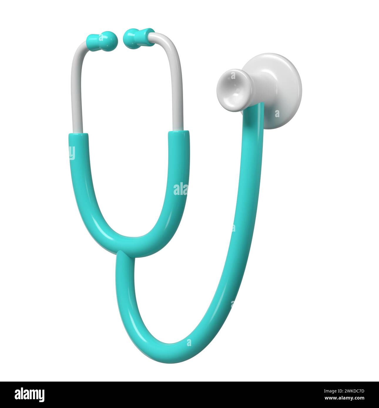 3d turquoise stethoscope icon. Render Illustration medical tool. Symbol ...