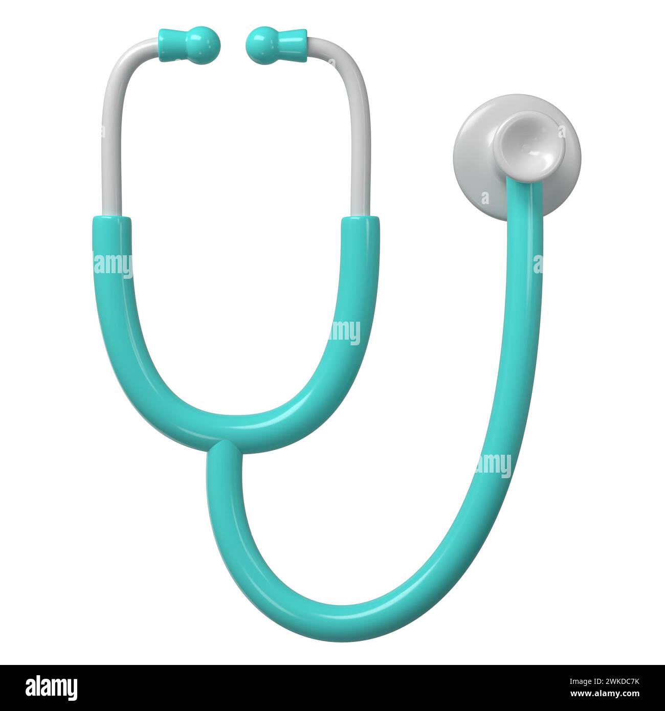 3d turquoise stethoscope icon. Render Illustration medical tool. Symbol ...