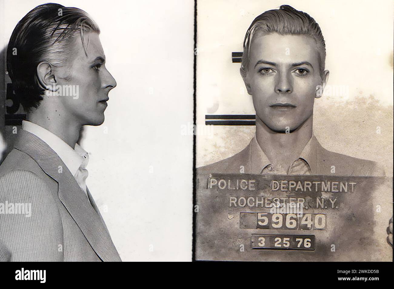 David Bowie mug shot 1976 Stock Photo - Alamy David Bowie mug shot 1976 Stock Photo - Alamy
