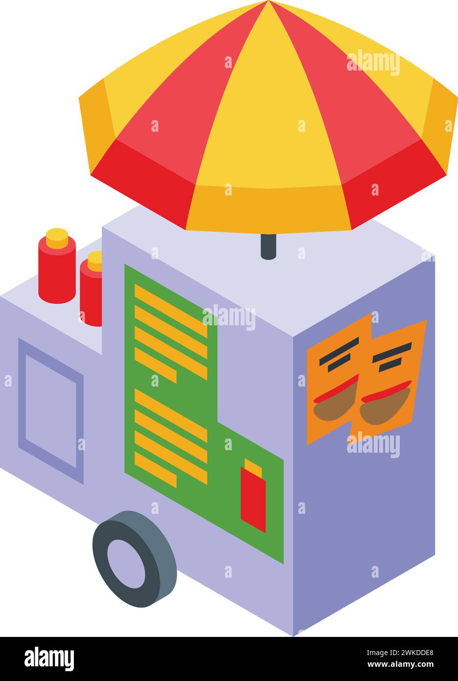 New York street food cart icon isometric vector. Travel usa. America ...