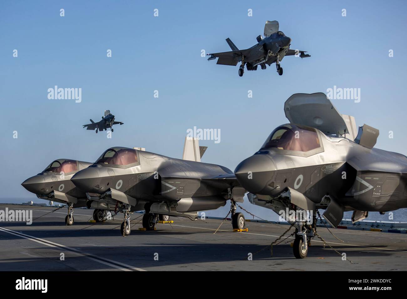 Ministry of Defence undated handout photo of F-35B Lightning jets on ...