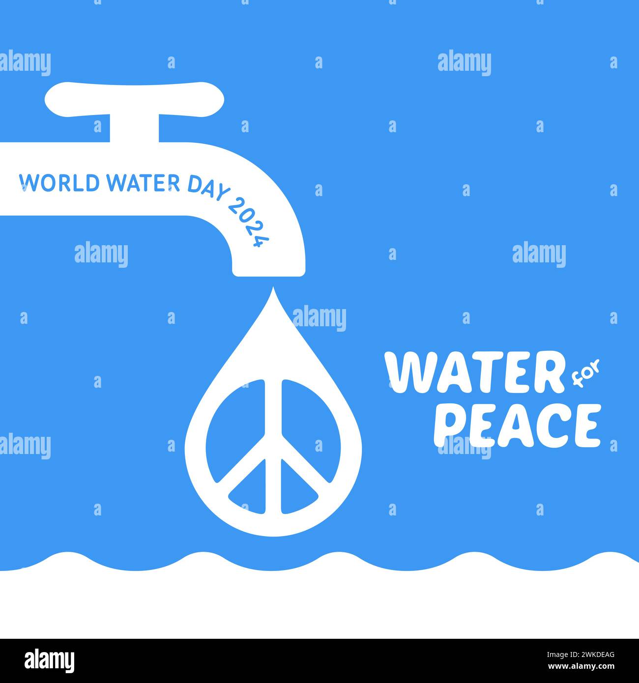Design For World Water Day With Water For Peace Theme 2024 Stock Vector