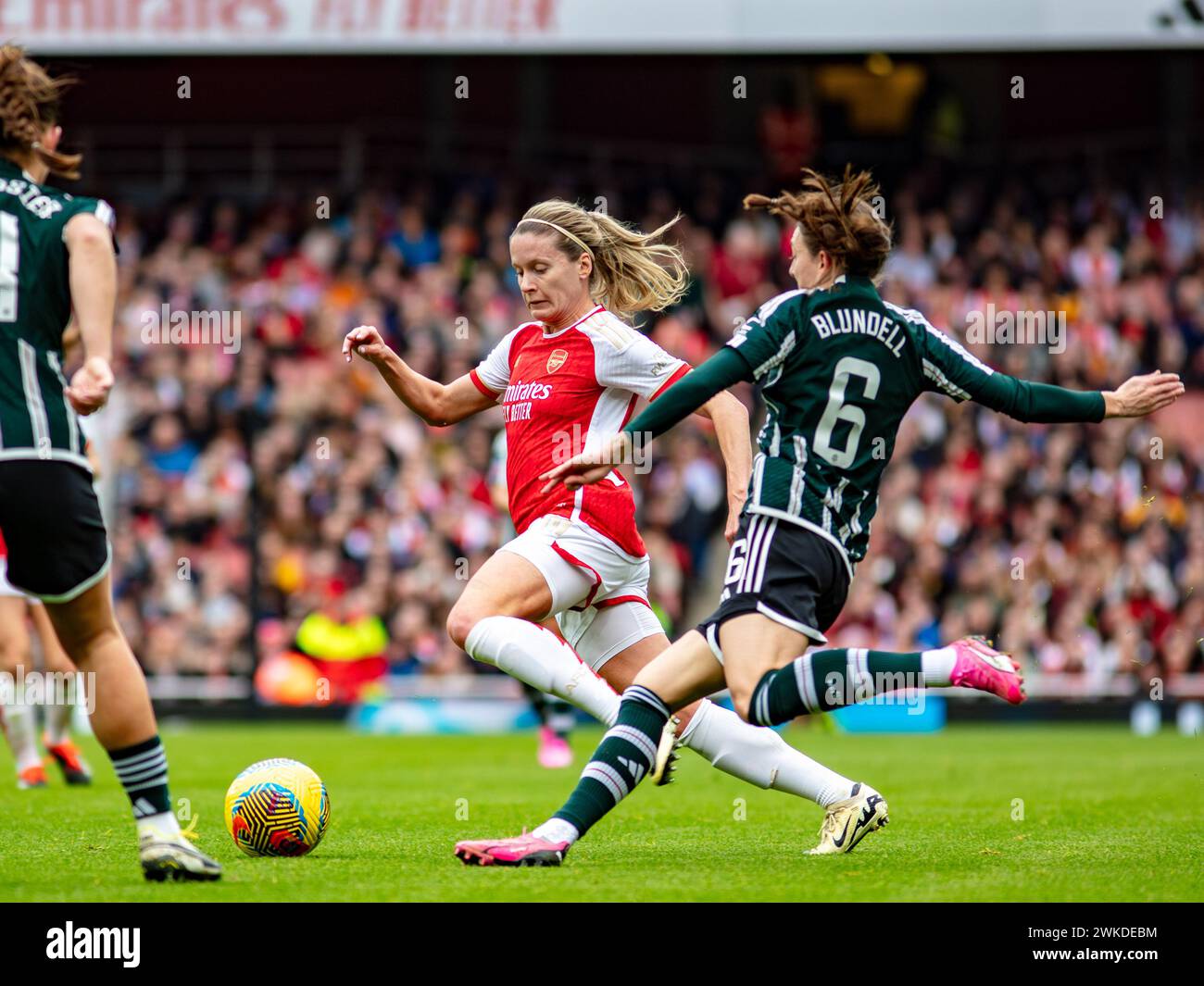 London, England, February 17th 2024: Hannah Blundell (6) goes in for ...