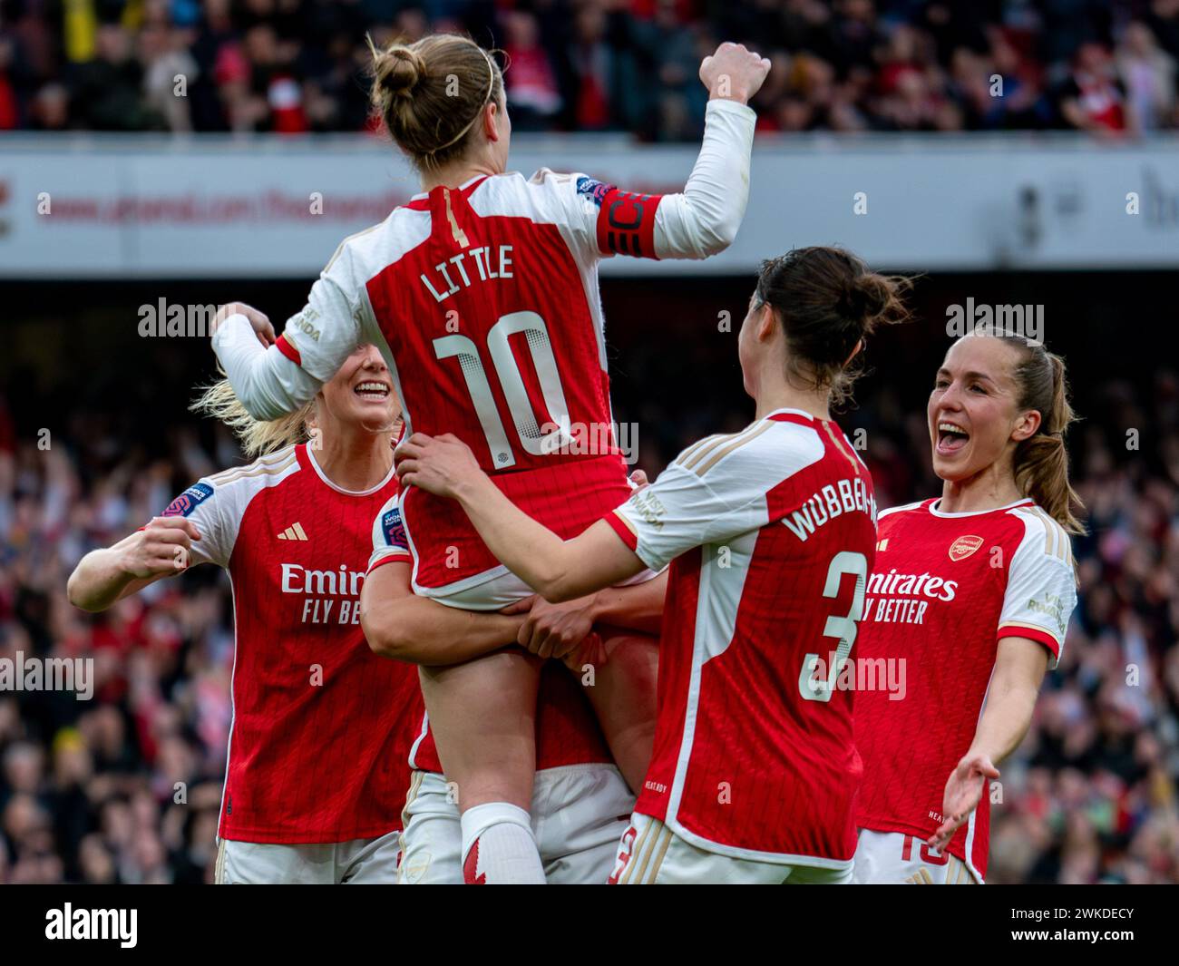 London, England, February 17th 2024: Kim Little (10) celebrating her ...