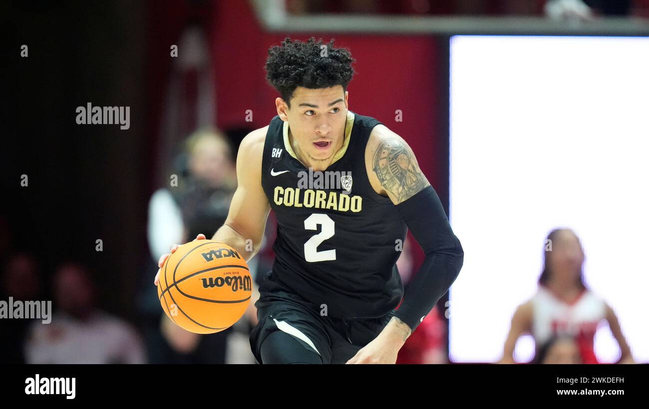Colorado guard KJ Simpson (2) brings the ball up court during the first ...