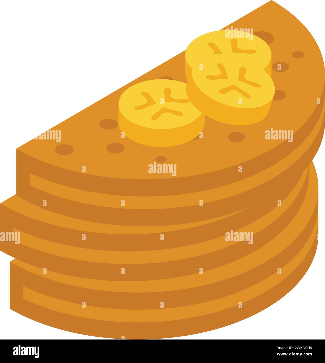 Banana pancake icon isometric vector. Menu honey. Breakfast stack ...