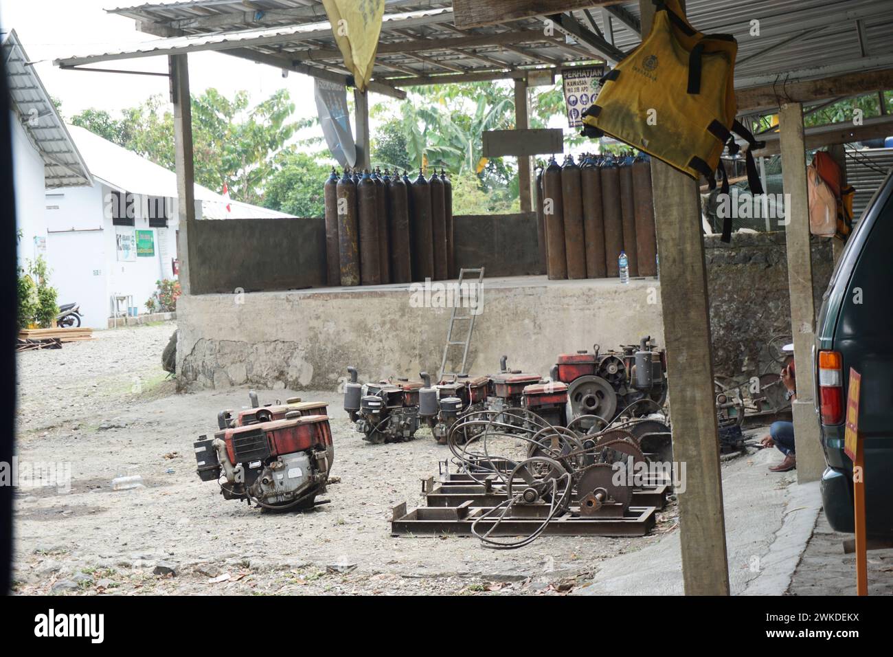 Stock Photo of a machine shop with some tools Stock Photo - Alamy