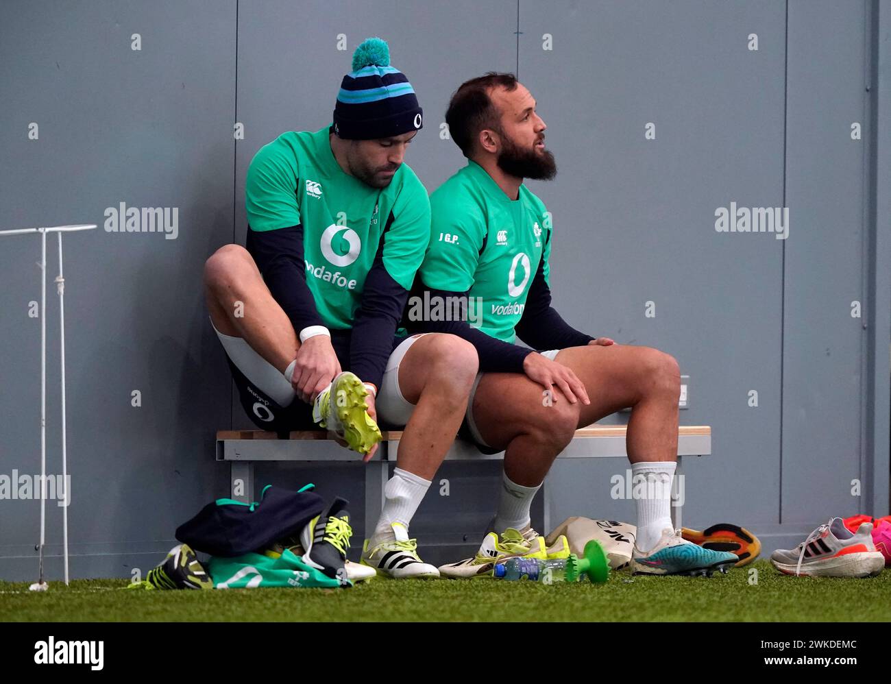 Ireland's Conor Murray and Jamison Gibson-Park (right) during a ...