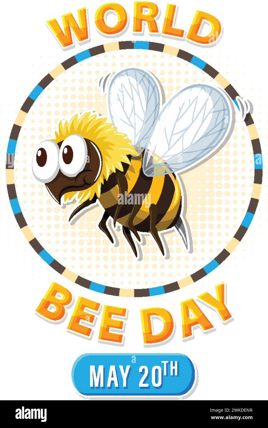 Cartoon bee featured in World Bee Day event badge Stock Vector Image ...