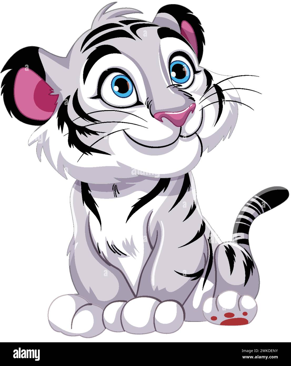 Cute animated tiger cub with big blue eyes Stock Vector Image & Art - Alamy