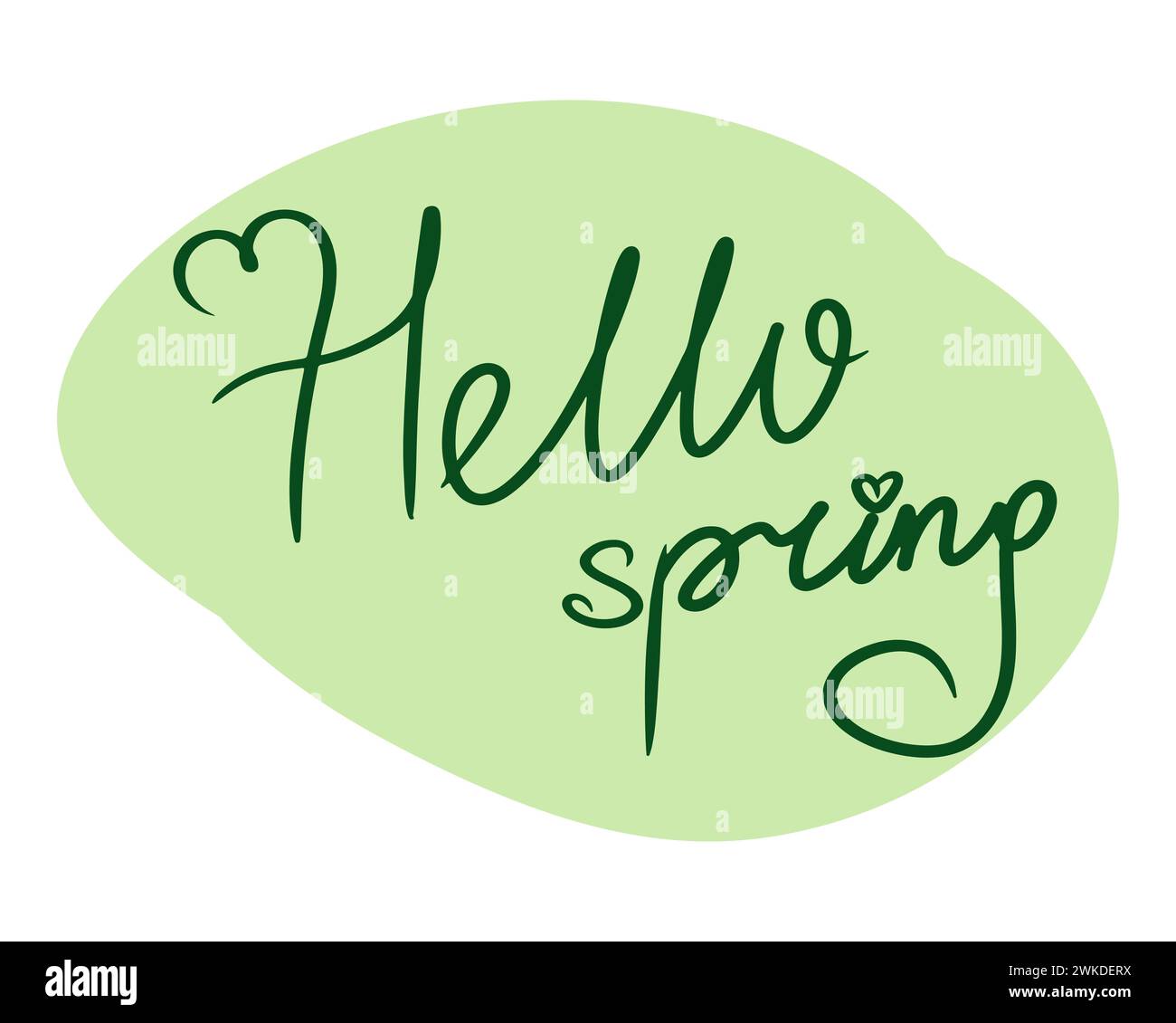Hand lettering hello spring isolated on white background for spring ...