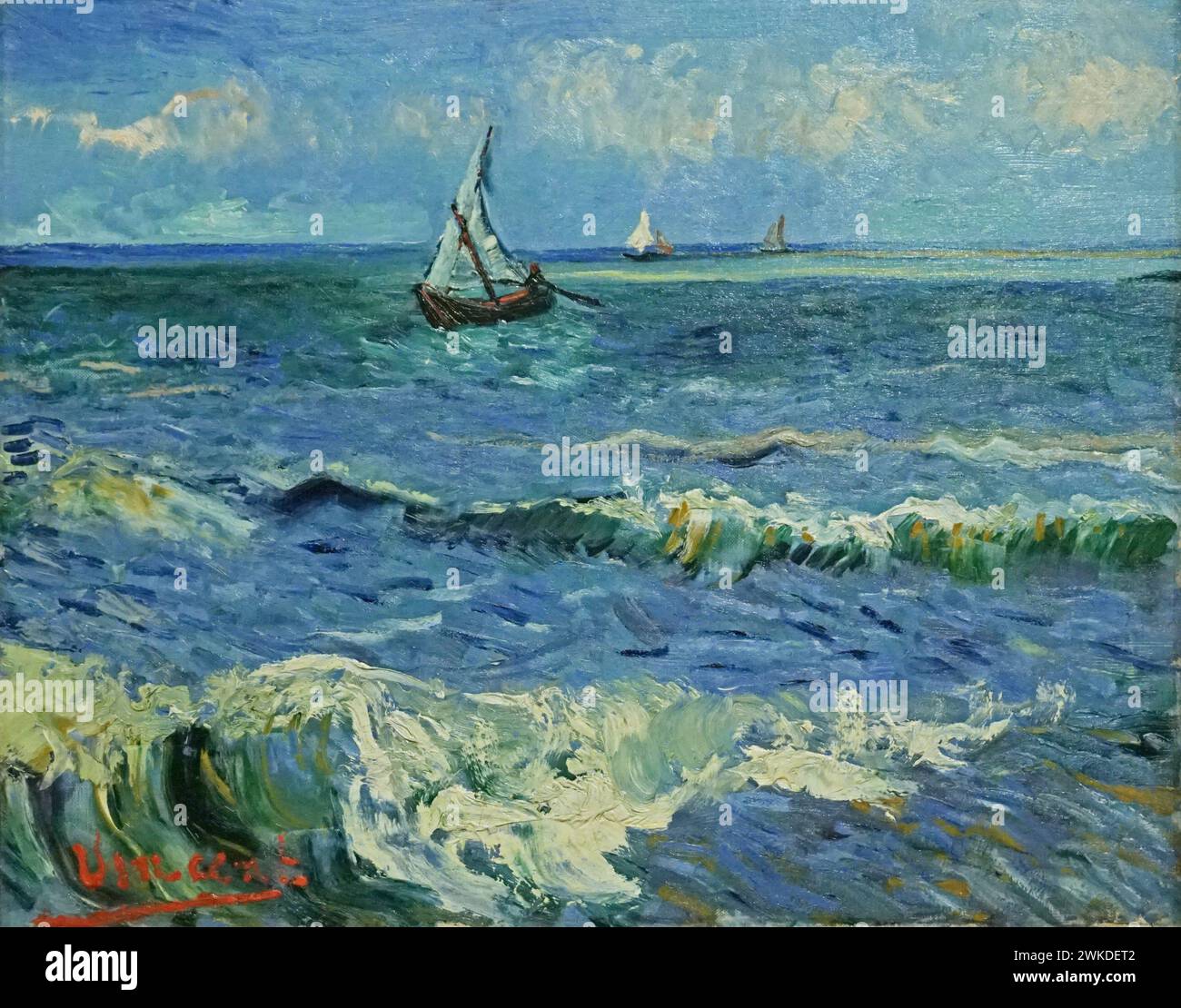 Seascape Les Saintes-Maries-de-la-Mer (1888) by Vincent van Gogh (1853 ...
