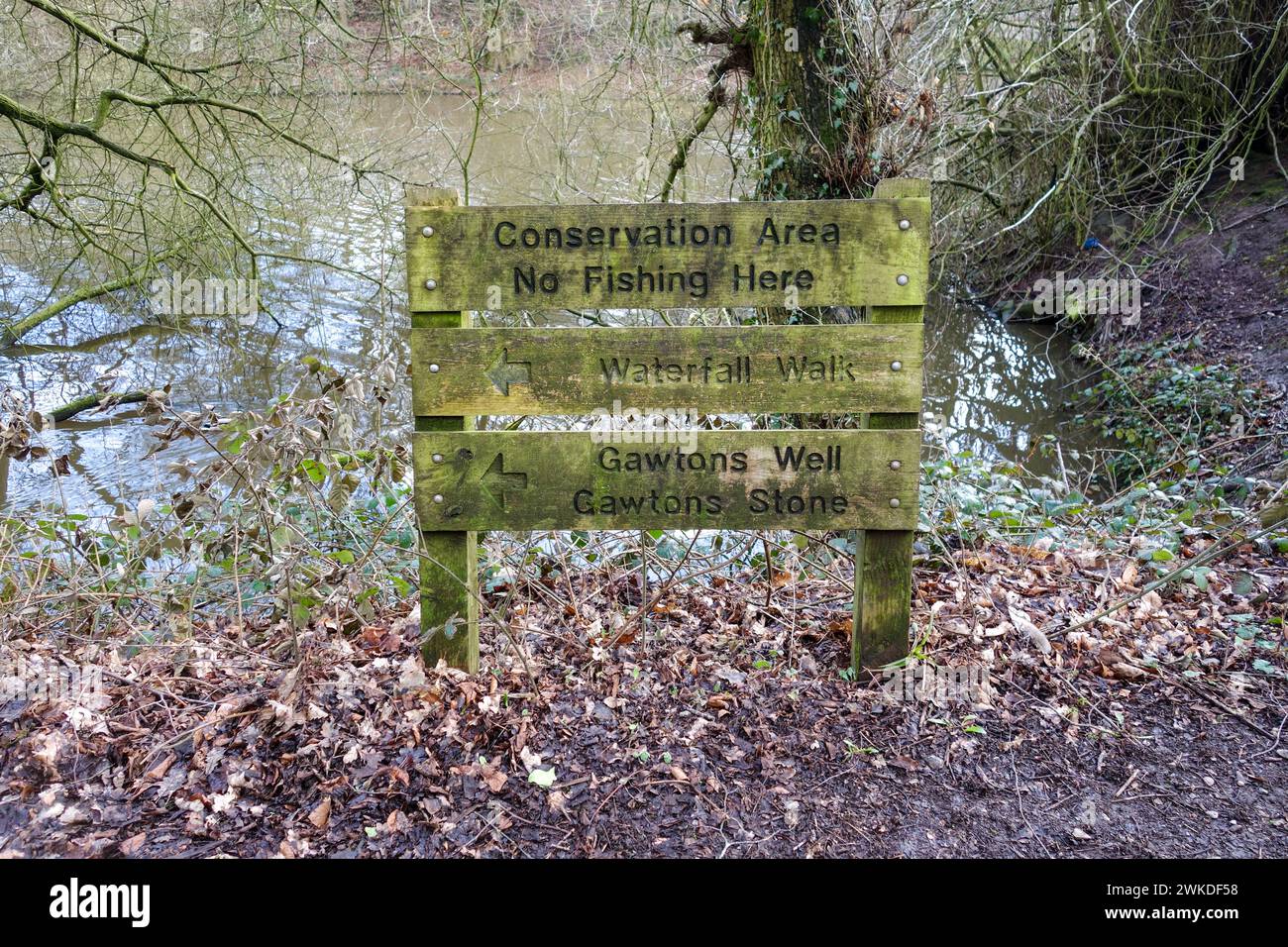 Signs at Knypersley Reservoir, Stoke on Trent, Staffordshire, England ...
