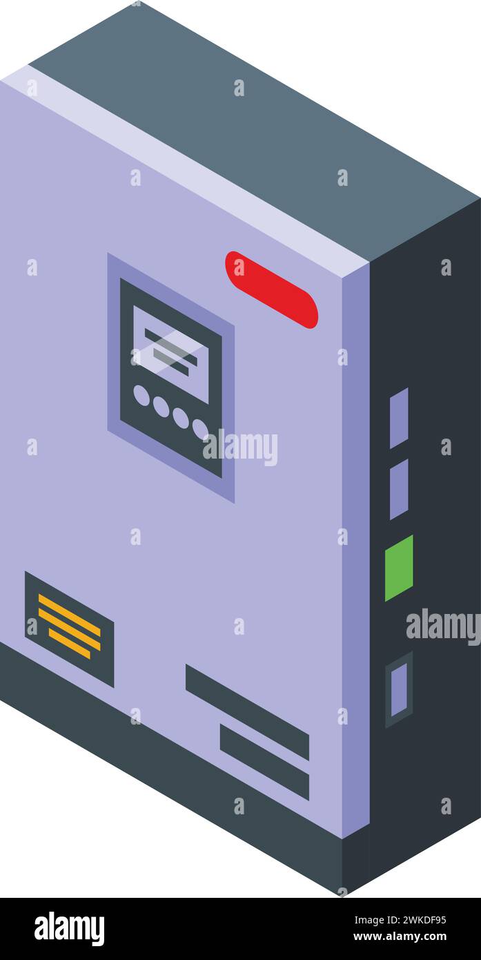 Wall inverter icon isometric vector. House power energy. Converter ...