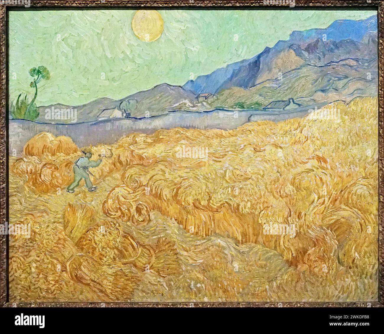 Wheatfield with a Reaper (1889) by Vincent van Gogh (1853-1890 Stock ...