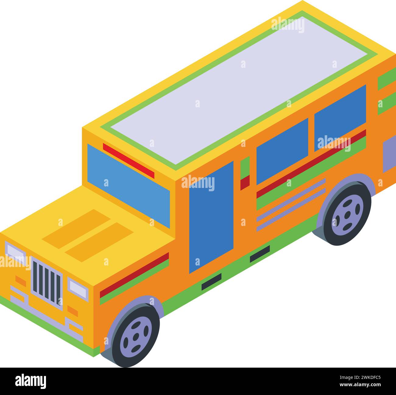 Travel jeepney icon isometric vector. Auto transport. Street public ...