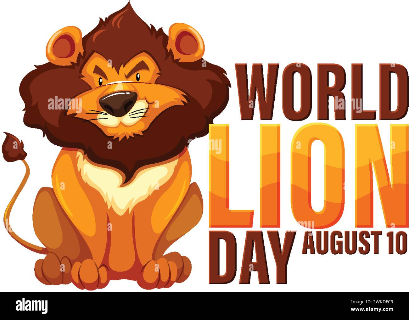 Cartoon lion promoting World Lion Day event Stock Vector Image & Art ...