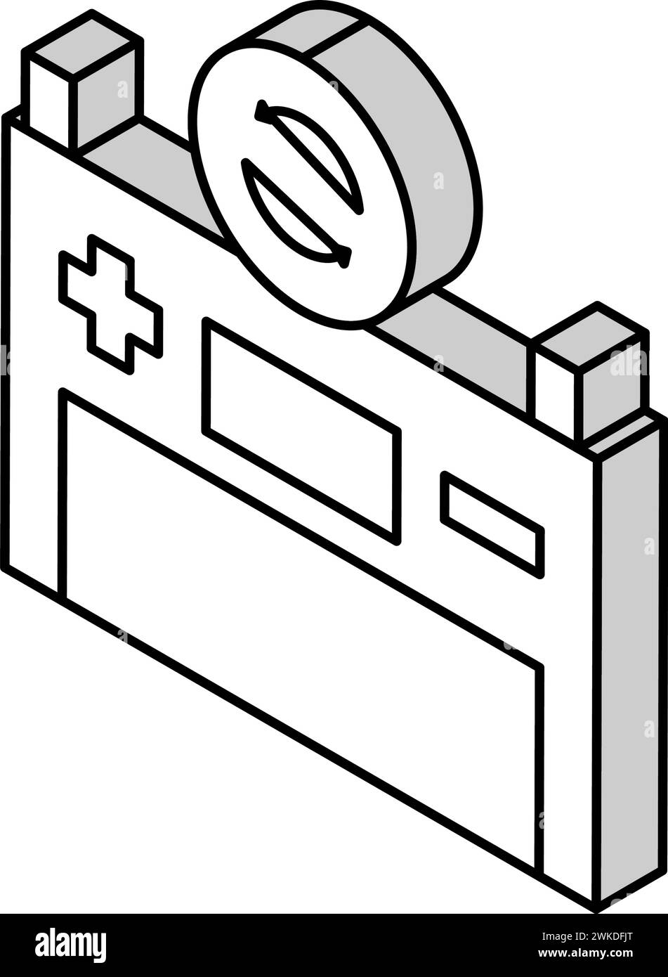 Battery Replacement Isometric Icon Vector Illustration Stock Vector