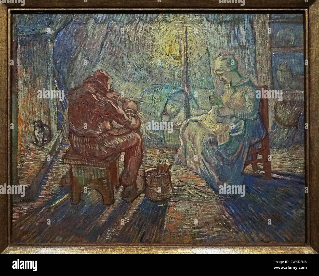Evening (1889) by Vincent van Gogh (1853-1890 Stock Photo - Alamy