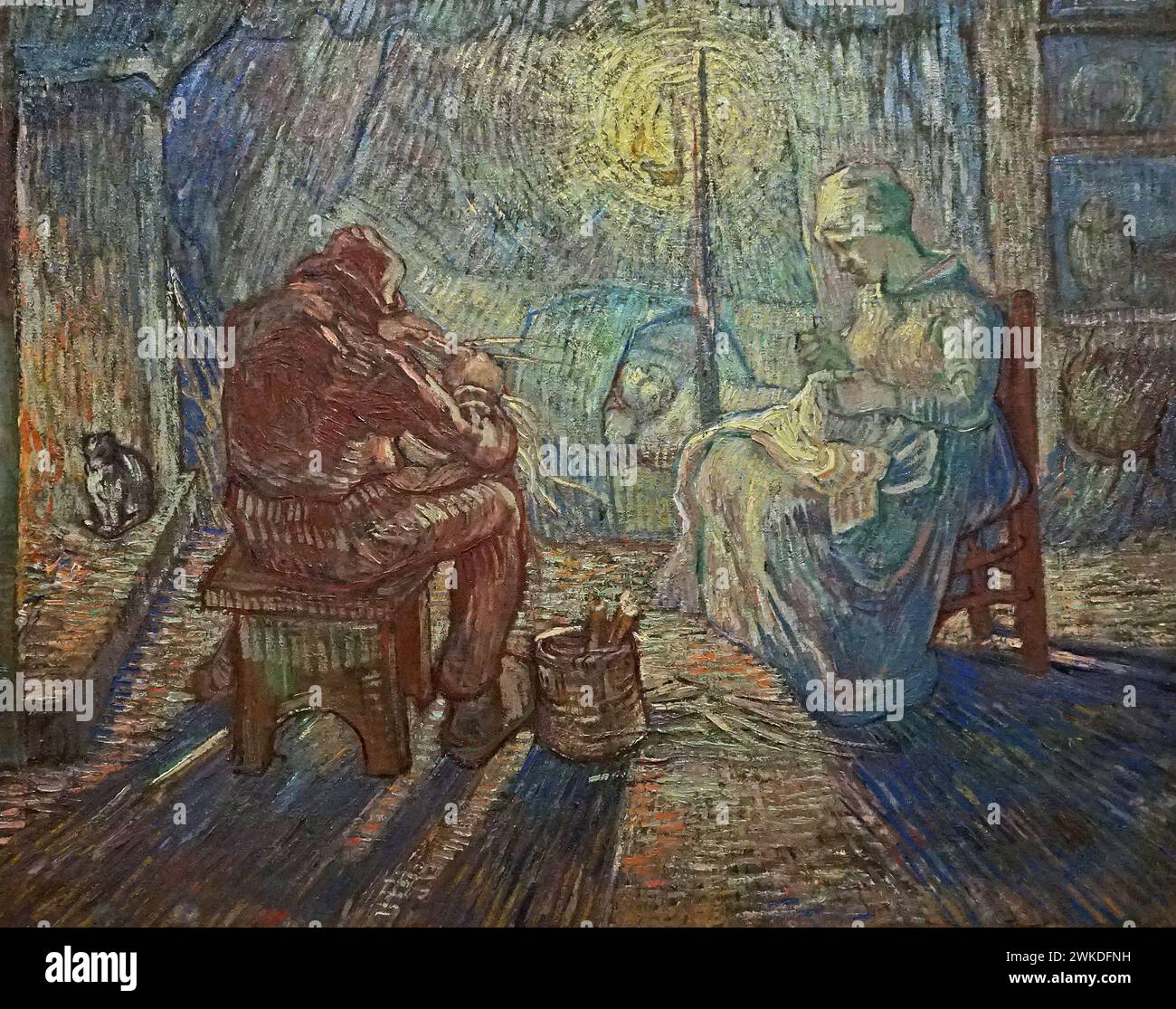 Evening (1889) by Vincent van Gogh (1853-1890 Stock Photo - Alamy